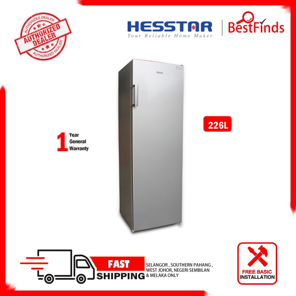 Hesstar 226L Frost Free Vertical Upright Freezer HVF-NF226S 4 Drawer ...