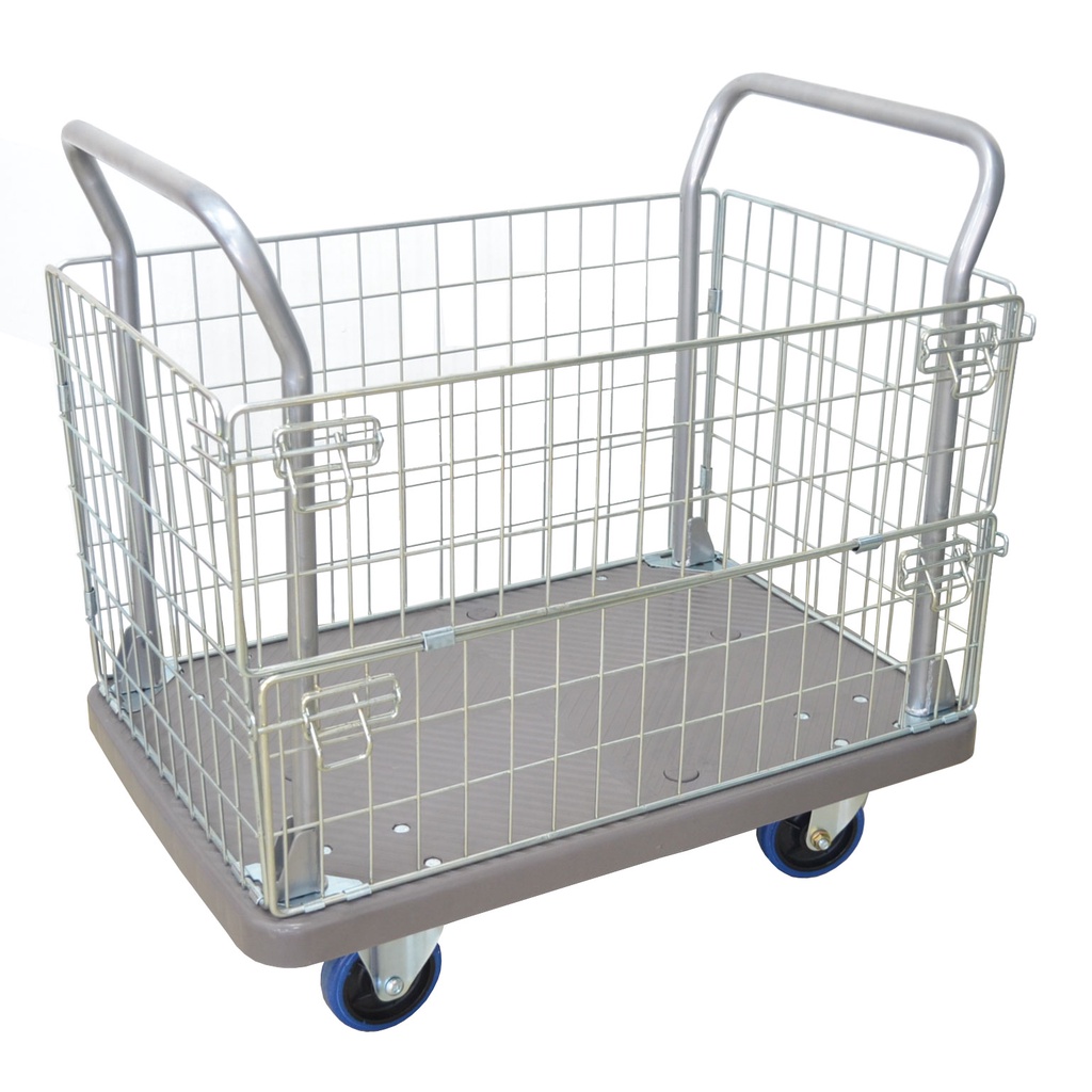 LEADER 300Kg PE + Powder Coating Basket Trolley PE-Basket-1010/300 ...
