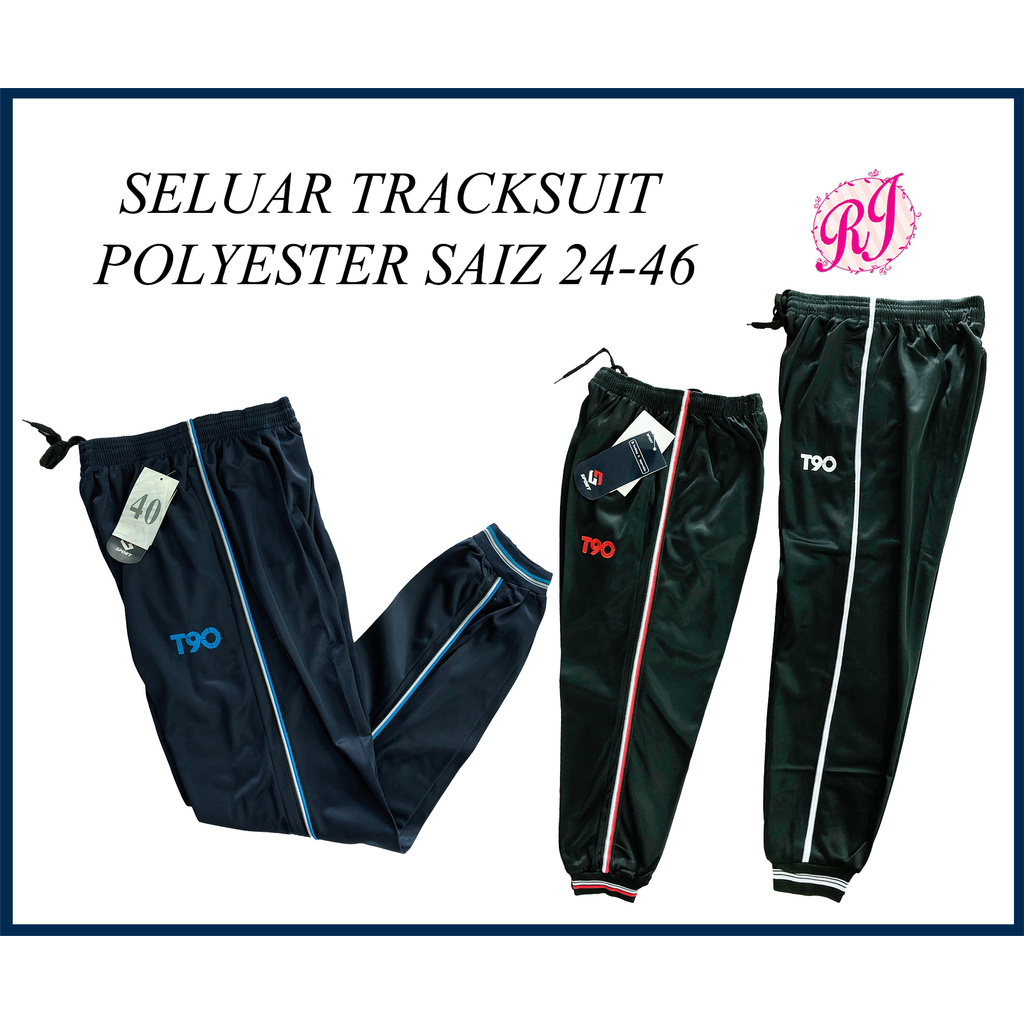 SELUAR TRACKSUIT BERJALUR HITAM 24-46 / SELUAR SUKAN/ TRACKSUIT PANTS ...
