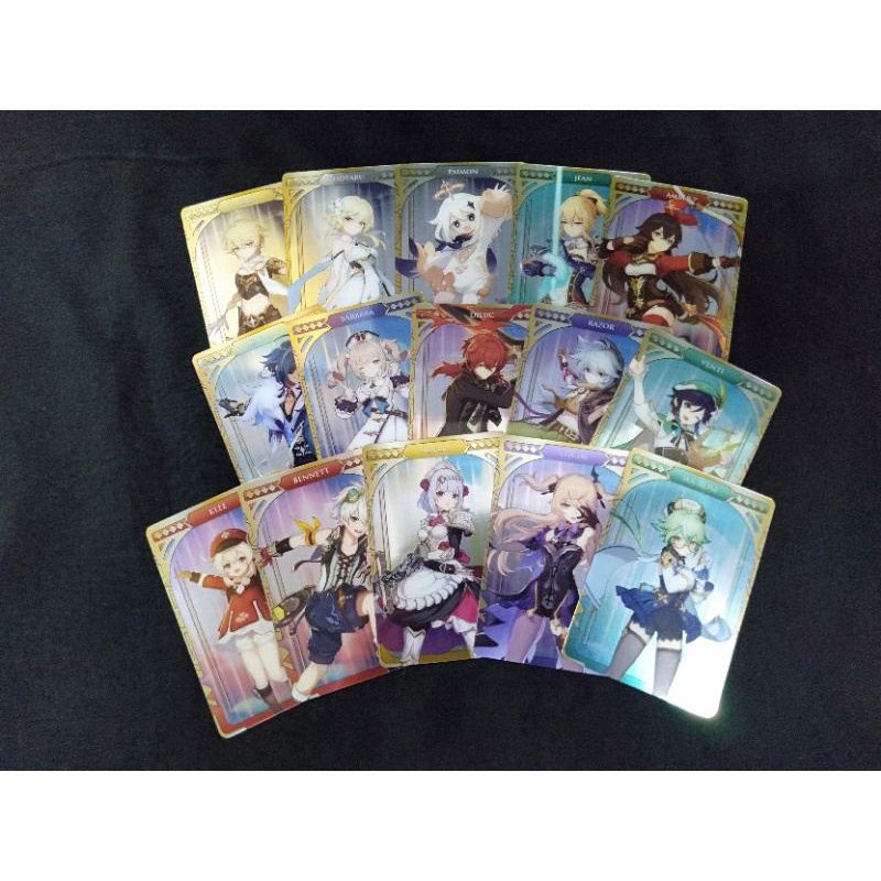 Original Bandai Genshin Impact Metallic Card Collection Single Cards ...