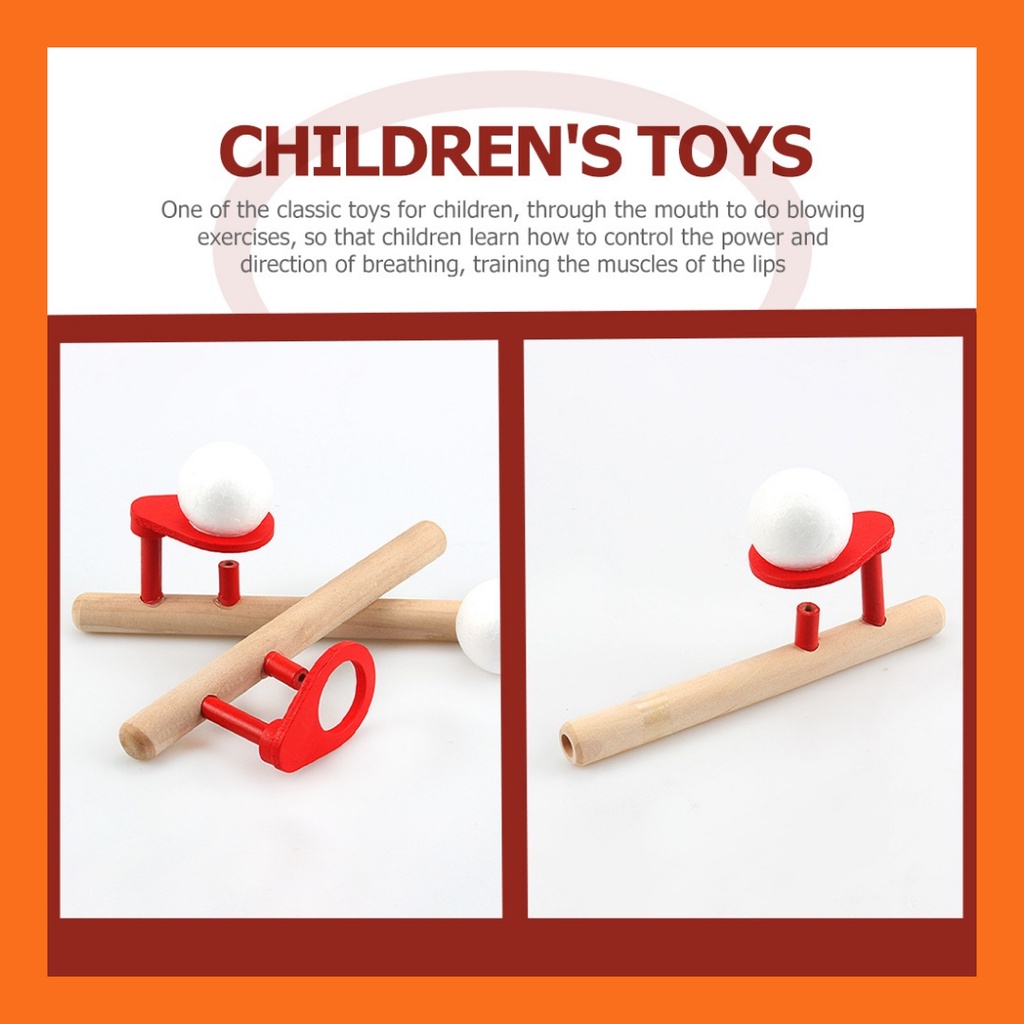 Montessori Wooden Floating Ball Blower Toy for Oral Motor Speech ...