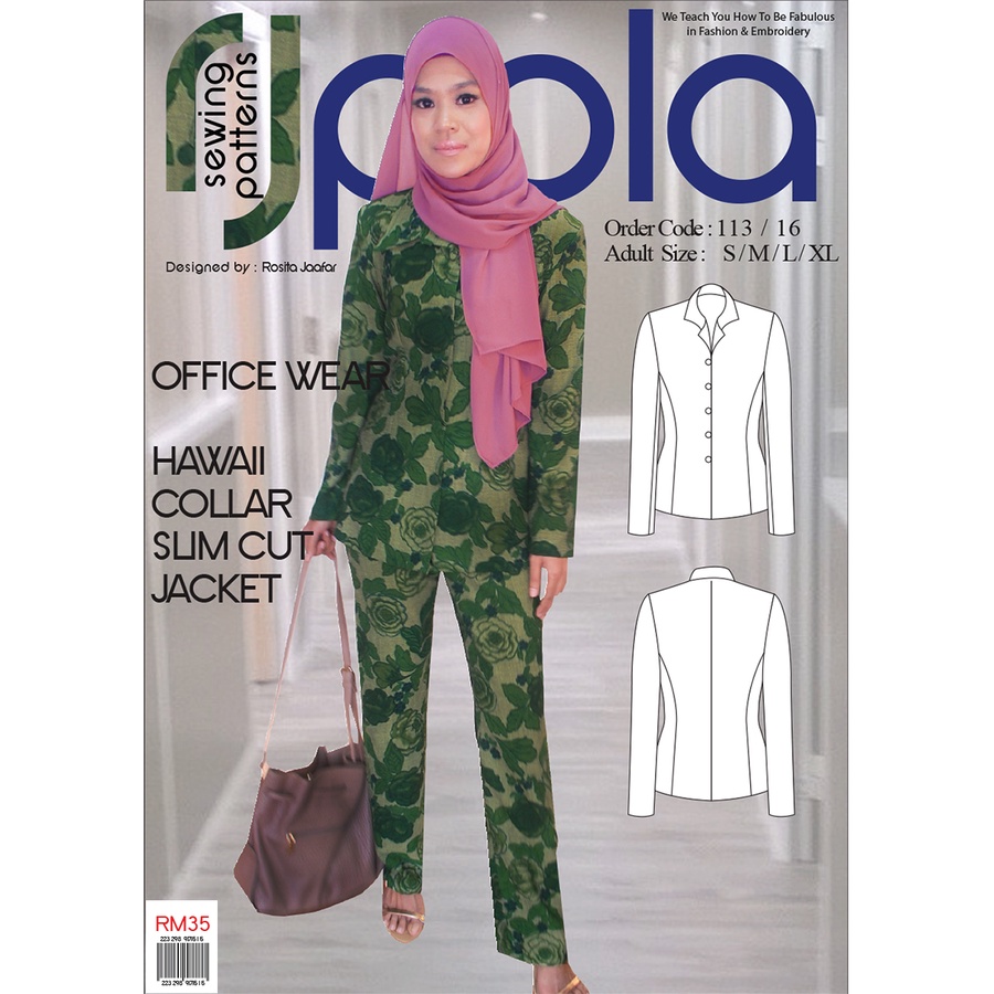 POLA PAKAIAN JAKET SLIMCUT HAWAII JACKET WOMEN 113 RJPOLA rosita jaafar ...