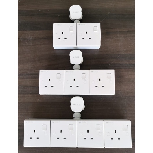 Heavy Duty 2 Gang / 3 Gang / 4 Gang Wall Socket Adaport Extension Plug ...