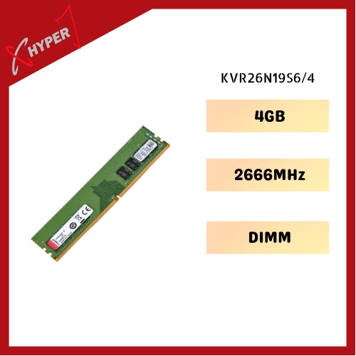 Kingston 4GB DDR 4 2666Mhz Desktop Value Ram - KVR26N19S6/4 | Shopee ...