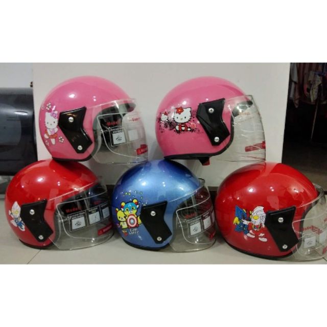 HELMET MOTOR BUDAK / OPEN FACED KIDS SAFETY HELMET | Shopee Malaysia