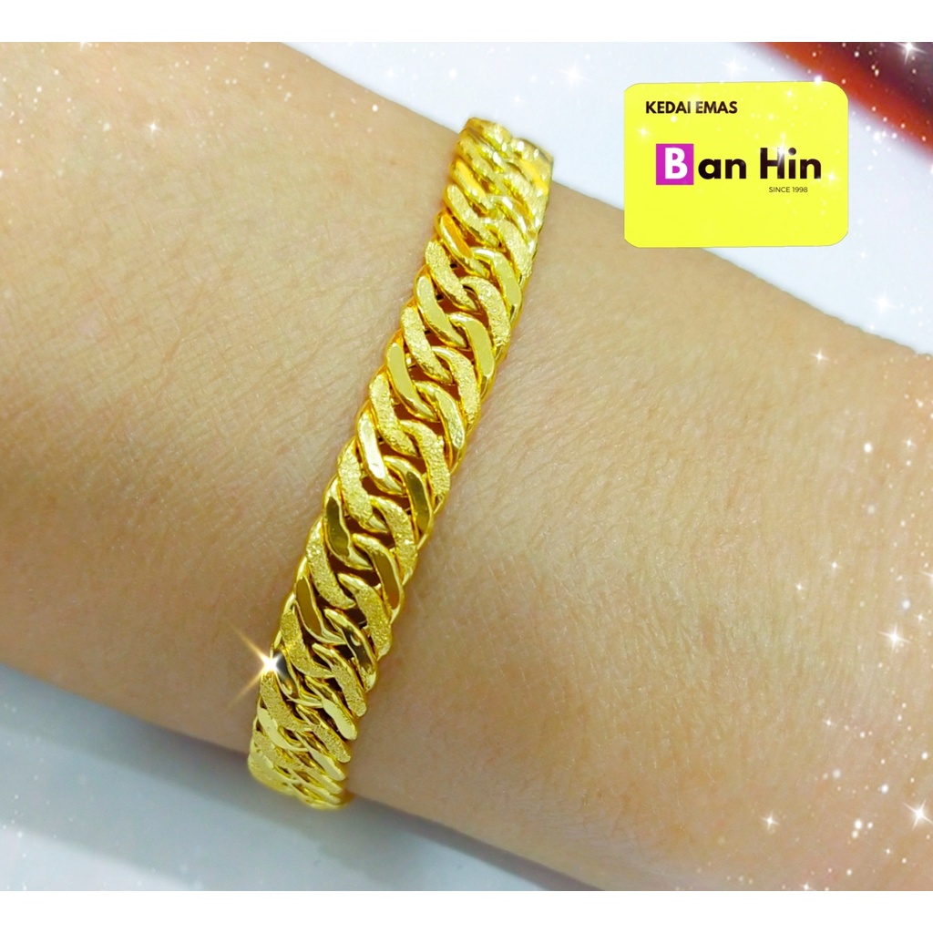 916 GOLD HOLLOW BRACELET / RANTAI TANGAN LIPAN PASIR EMAS 916-10LP766 ...
