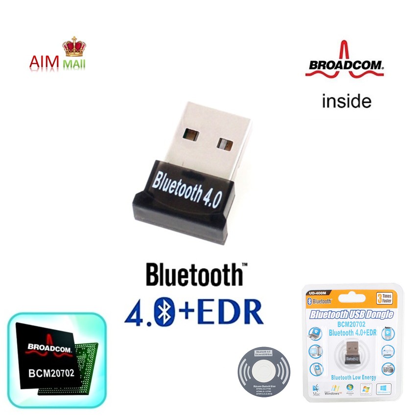 Broadcom BCM20702 Chip Bluetooth 4.0 +EDR USB Dongle Adapter | Shopee ...