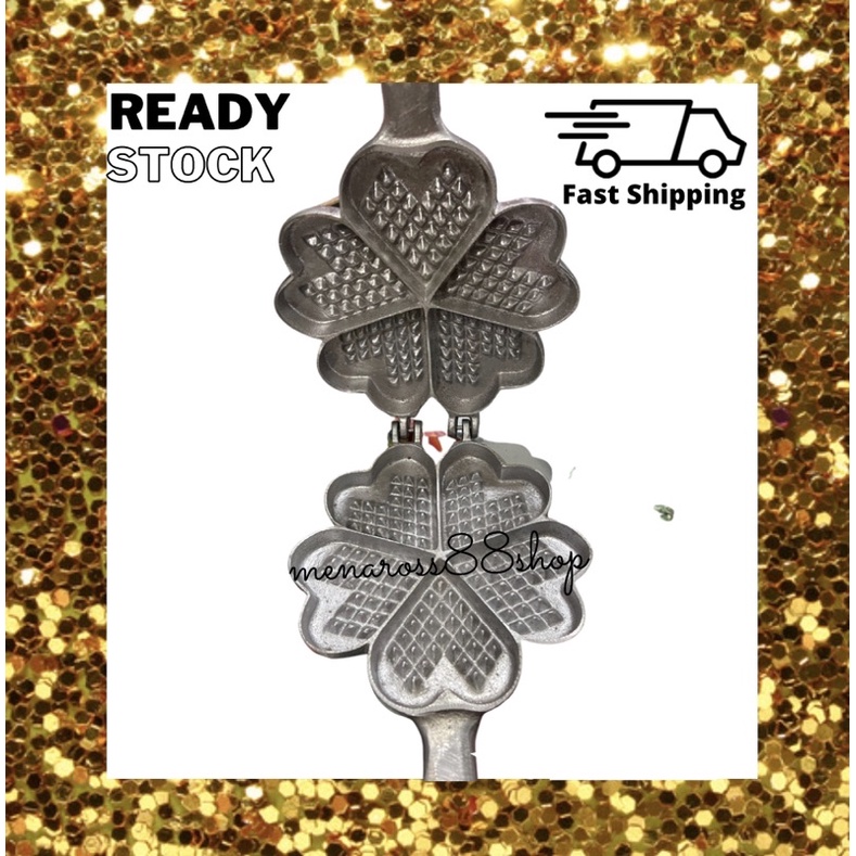 Acuan Besi Pembakar Bentuk Love Waffle Wafer Krep Murah Viral Mesin ...