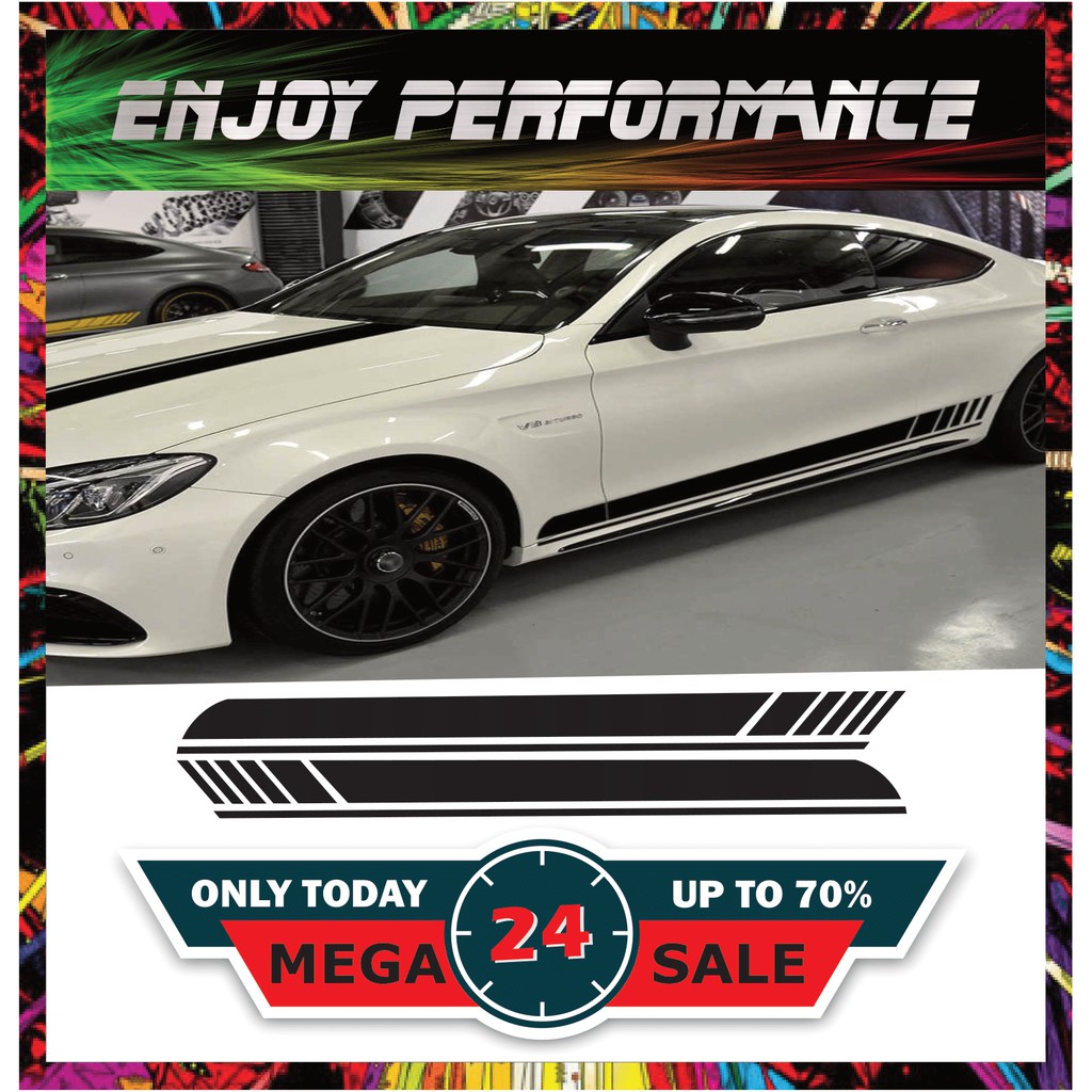 Sticker Design 2pcs Side Body Lining Racing Stripes Sticker Vinly ...