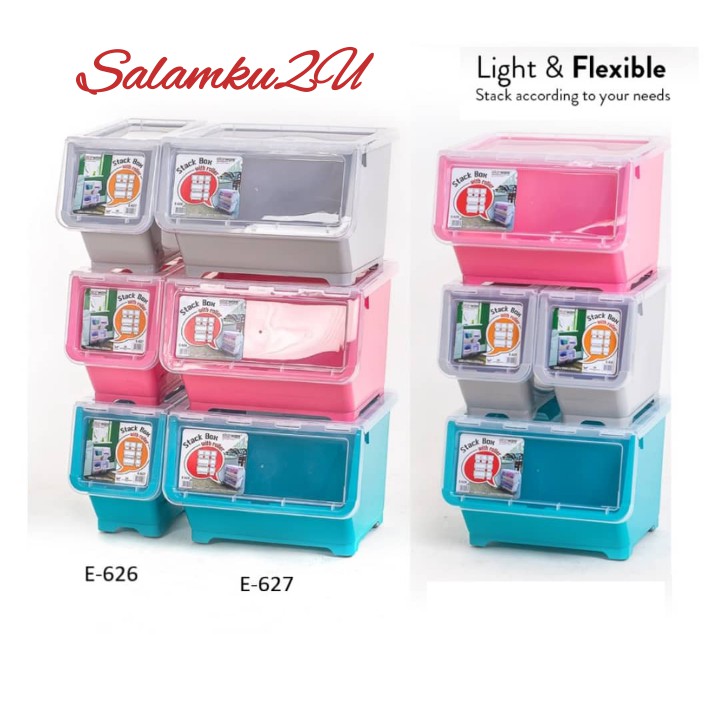 STACKABLE BOX WITH ROLLER FRONT OPEN | Shopee Malaysia