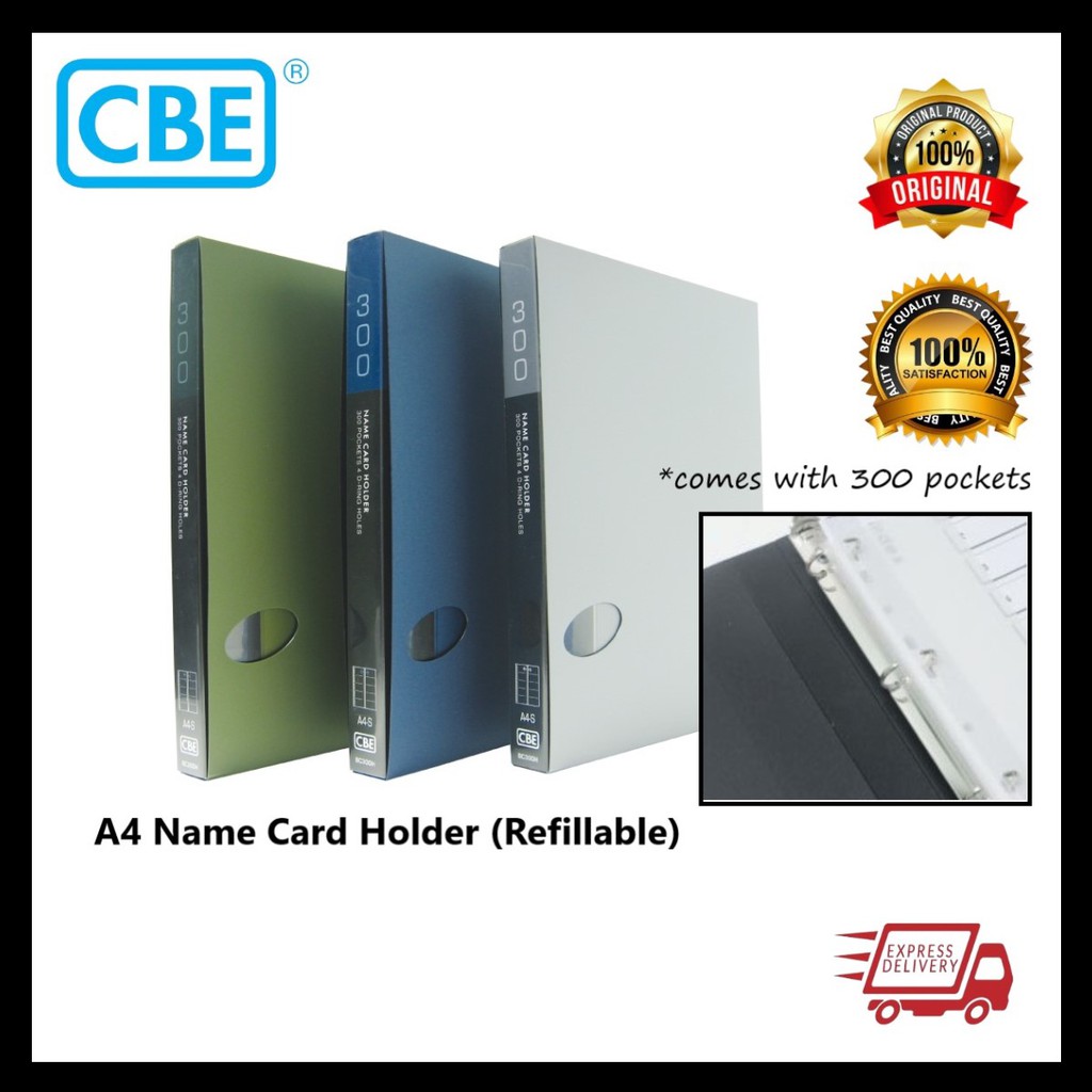 CBE Name Card Holder A4 No. BC300H / CBE Name Card Holder Refill Pocket ...