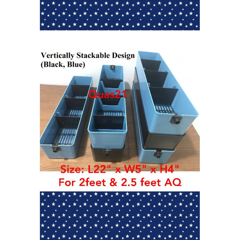 Top Filter Box/ Blue Filter Box L22" x W5" x H4"[Stackable/堆叠式 ...