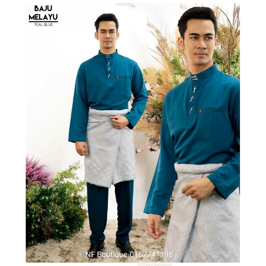 (TERKINI) BAJU MELAYU SAKURA WARNA TEAL BLUE SESUAI UNTUK RAYA MAJLIS ...
