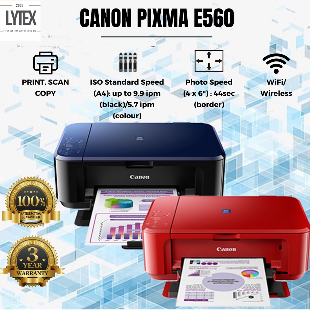 [READY STOCK] 100% ORIGINAL ALL-IN-ONE INK TANK PRINTER CANON PIXMA E560 & E560R + WARRANTY ...