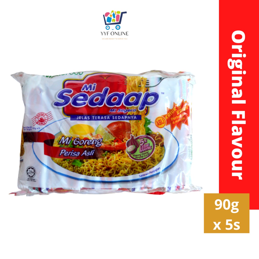 Wings Food Mi Sedaap Instant Fried Noodles Original Mee Goreng Sedap Perisa Asli (90g x 5s ...