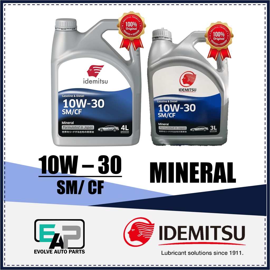 IDEMITSU 10W-30 Mineral SM/CF Engine Oil 4Liter or 3Liter | Shopee Malaysia