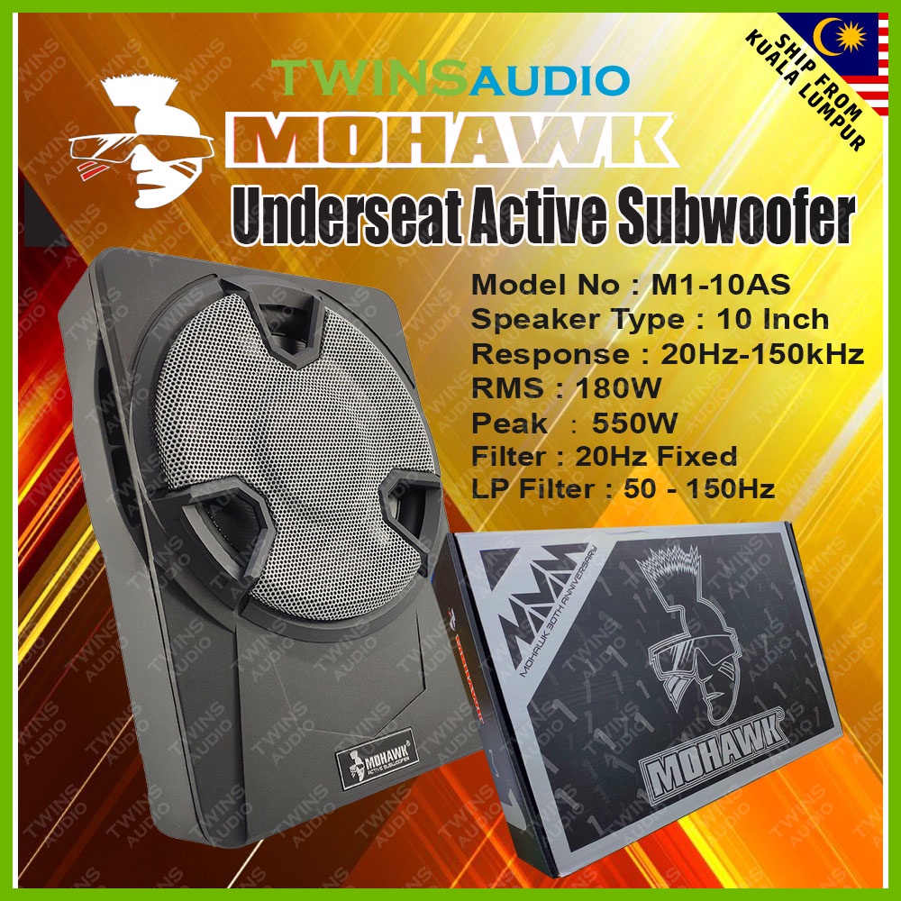 MOHAWK SERIES M1-9AS / M1-10AS Underseat Active Subwoofer Woofer ...