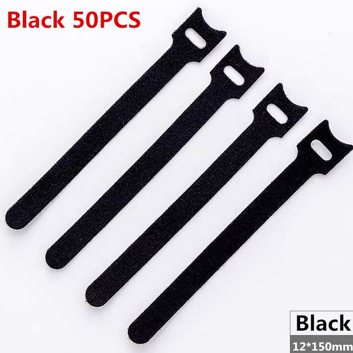 20PCS / 50PCS Colorful Reusable Nylon Strap Hook & Loop Cable Cord Ties ...