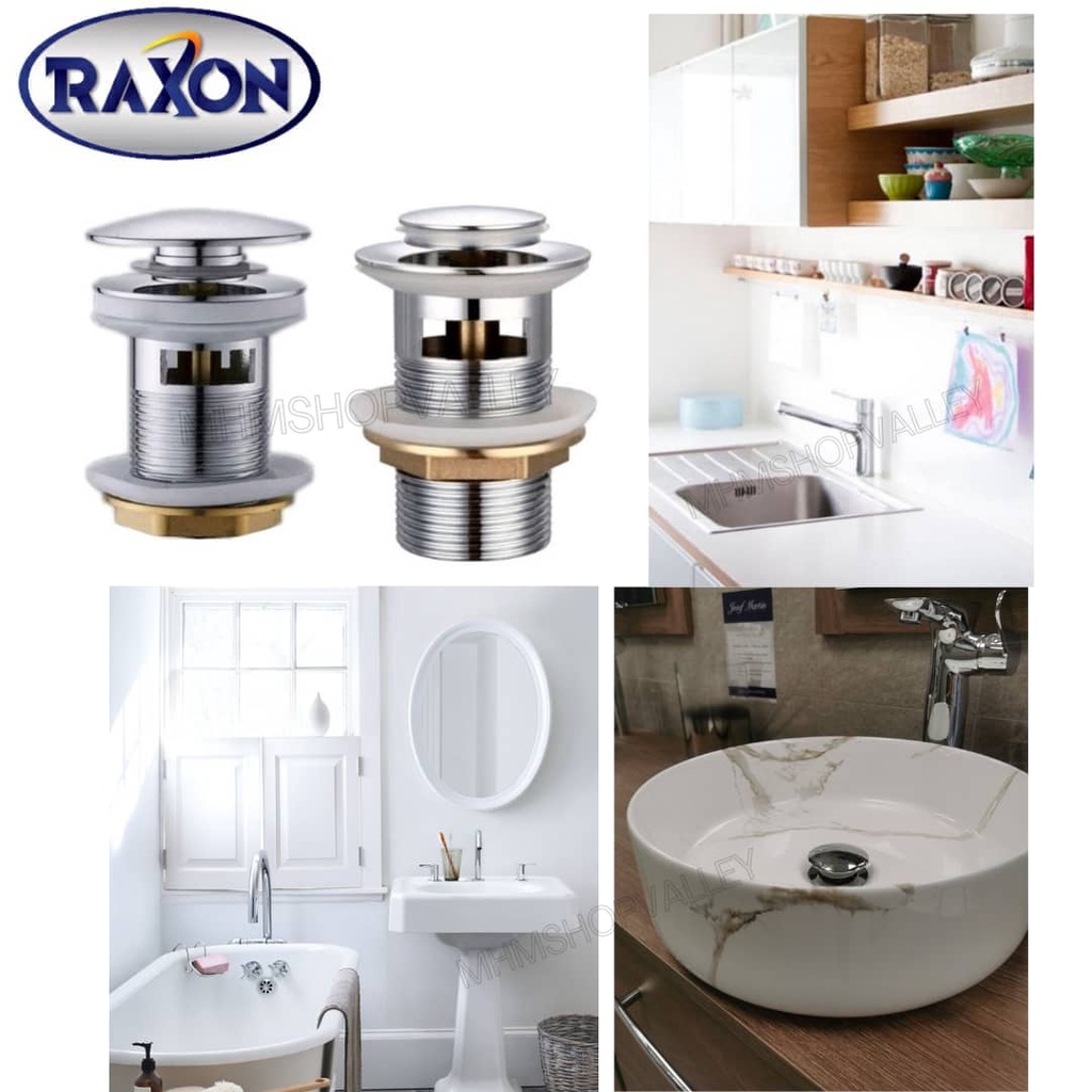 RAXON 32MM SPRING POP UP BASIN WASTE OVERFLOW | Shopee Malaysia
