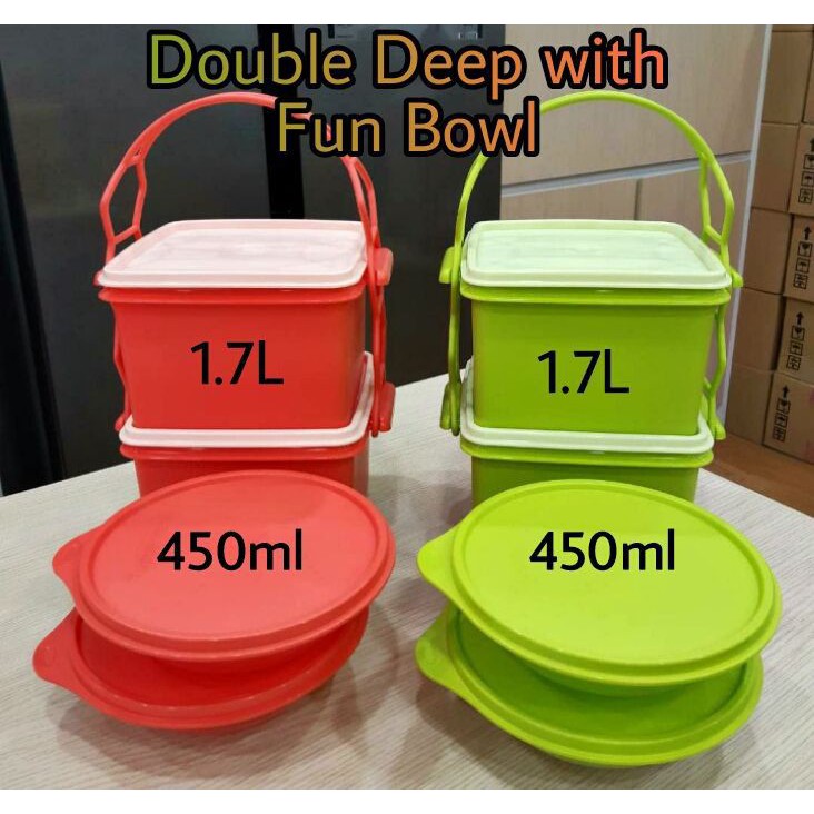 READY STOCK TUPPERWARE Double Deep With Cariolier 1.7liter | Shopee ...