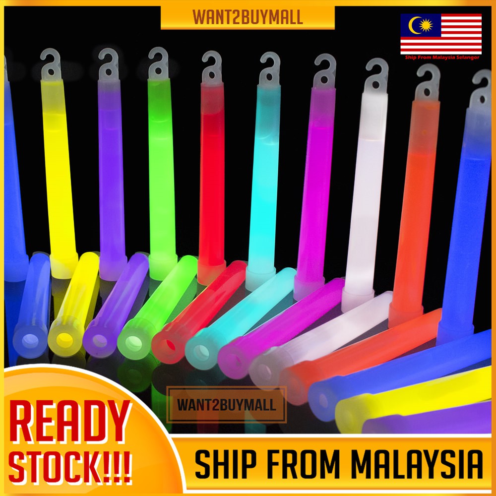 🇲🇾 6 Inch LED Glow Sticks Light Stick Party Camping Safety Emergency ...