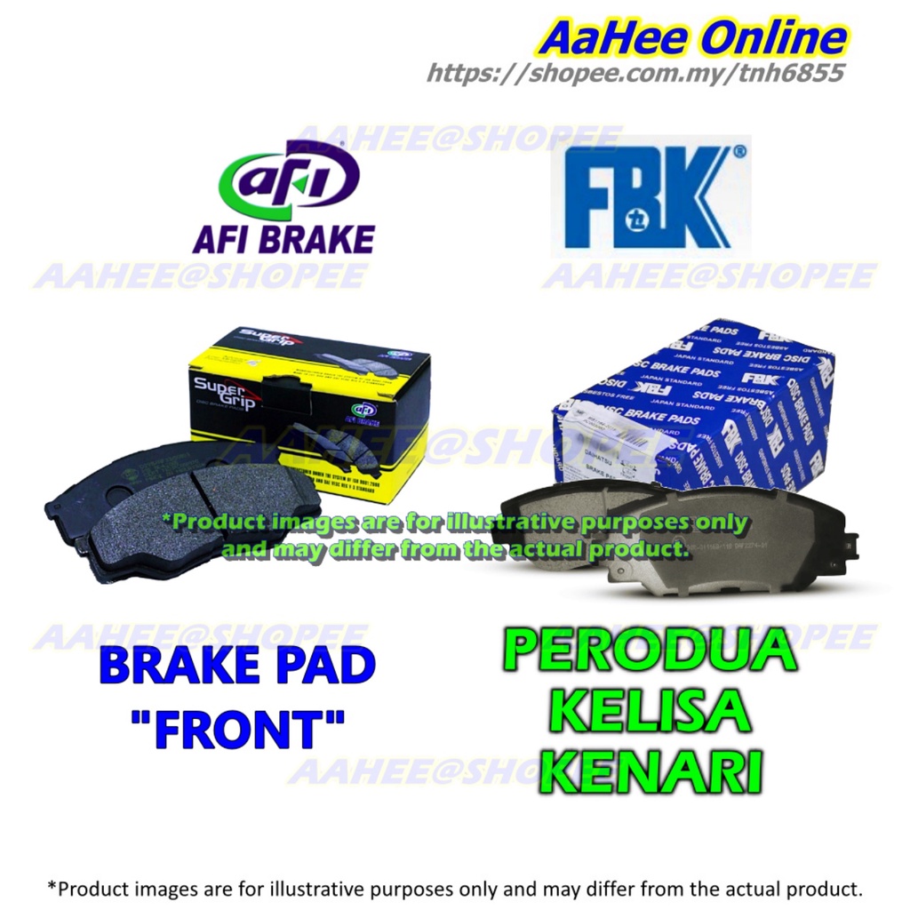 Brake Pad Front - Perodua KENARI KELISA 850 1.0 AFI Super Grip FBK Original MALAYSIA | Shopee ...