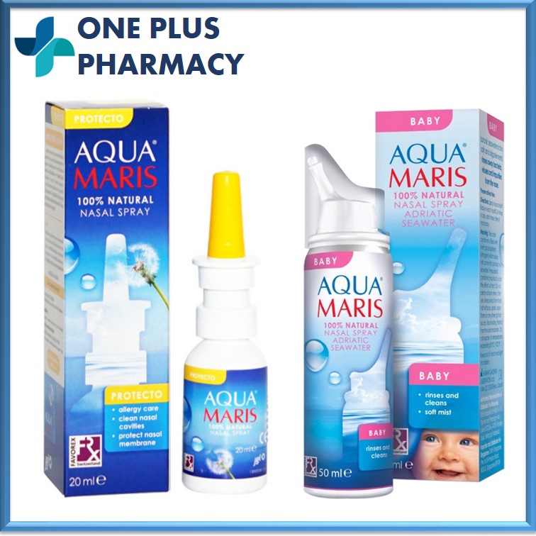 Aqua Maris Nasal Spray Adriatic Seawater (100% Natural) Protecto 20ml ...