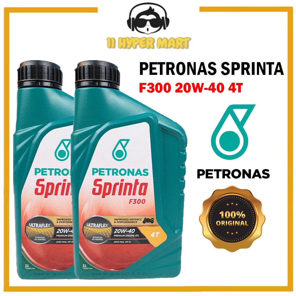 PETRONAS SPRINTA 4T F300 20W40 SEMI SYNTHETIC 1 LITRE ENGINE OIL 100% ...