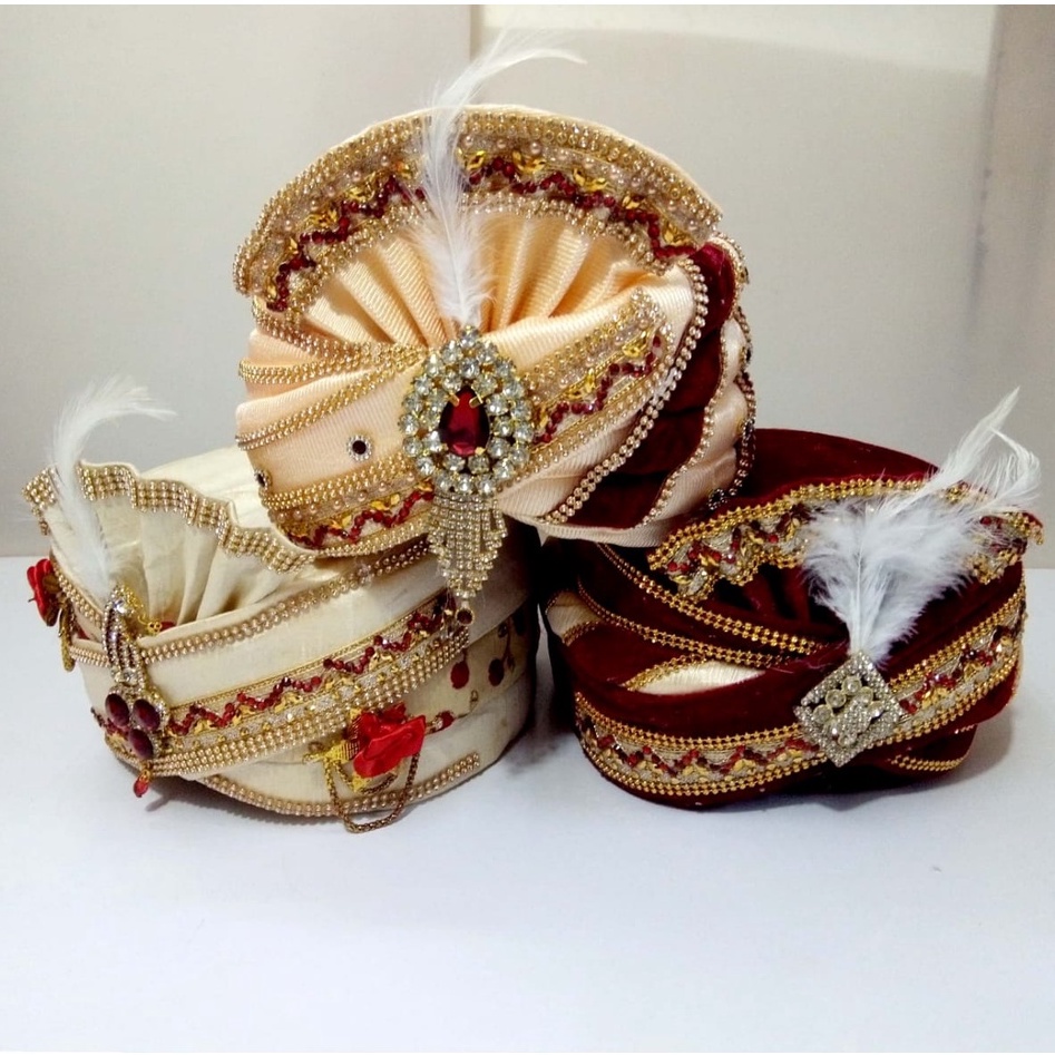 Thalapa / Embellished Art Velvet Turban ( Big Wedding Thalapa / Swamy ...