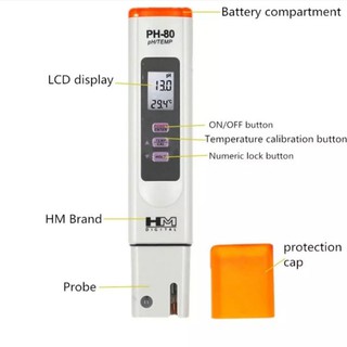 pH meter HM Digital Original PH80 PH-80 hydroponics fertigasi pH tester ...