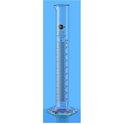 BOROSIL Measuring Cylinders Graduated, Single Metric Scale, Class B ...
