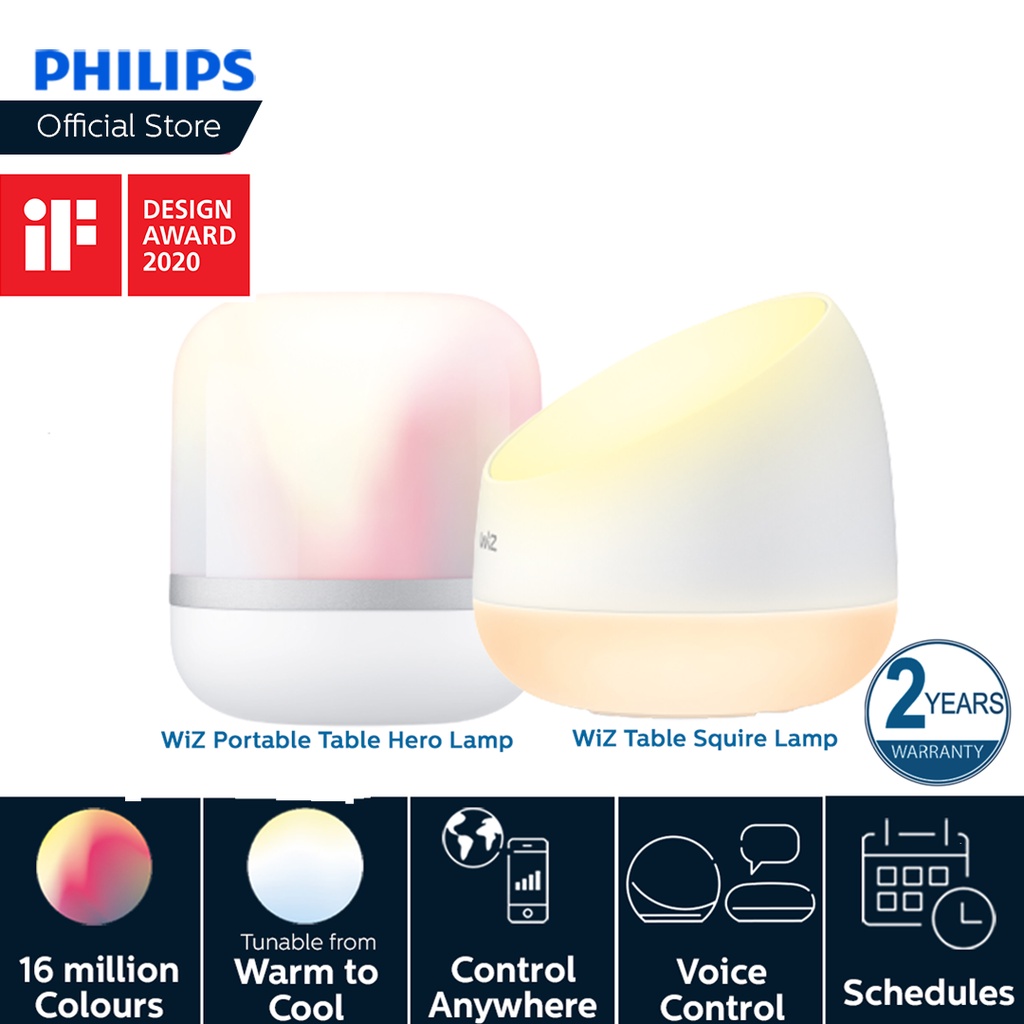 WiZ Table Lamp Bundle - Philips WiZ Table Squire Lamp + WiZ Portable ... WiZ Table Lamp Bundle - Philips WiZ Table Squire Lamp + WiZ Portable ...