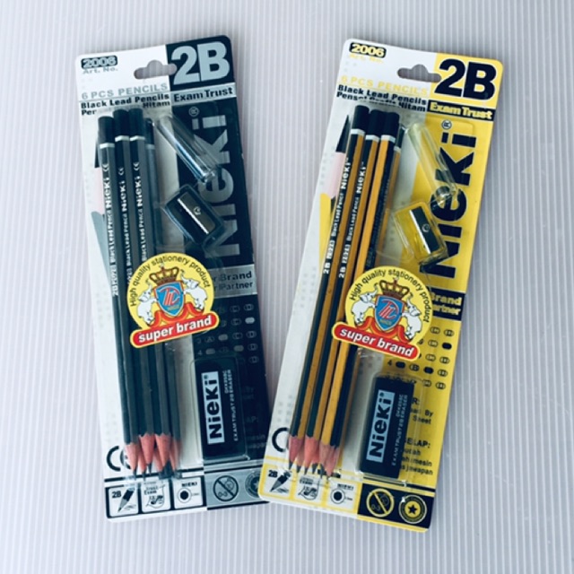 Nieki Exam Grade 2B Pencil Set/Pensil 2B | Shopee Malaysia