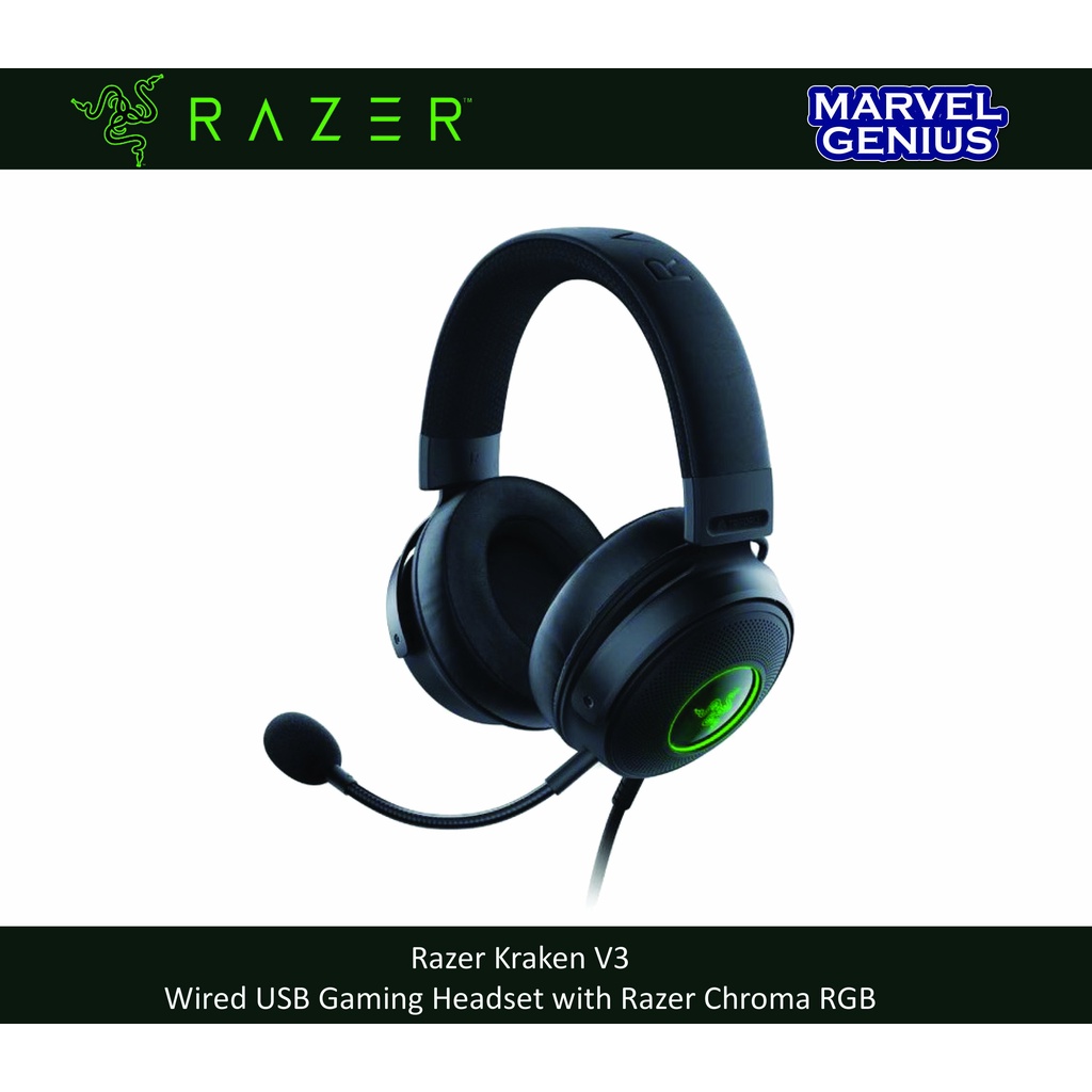 Razer Gaming HEADSETS I Razer Kraken V3 - Wired USB Gaming Headset with ...