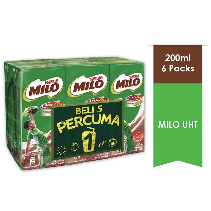 NESTLE MILO Activ-Go UHT Promo Pack (200ml x 6 Packs) | Shopee Malaysia