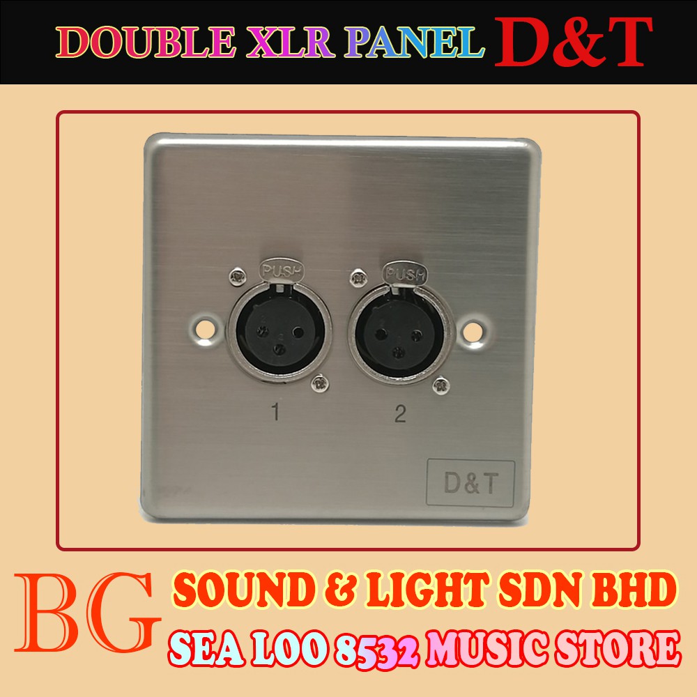 D&T 3"x3" DUAL XLR FEMALE WALL PLATE - DUAL XLR WALL PANEL FOR ...