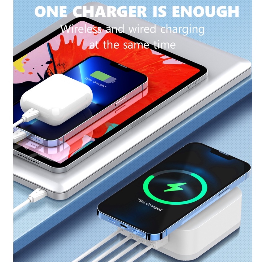 Wireless Charger 5-in-1 Multi-Device Charging Station Port Fast ...