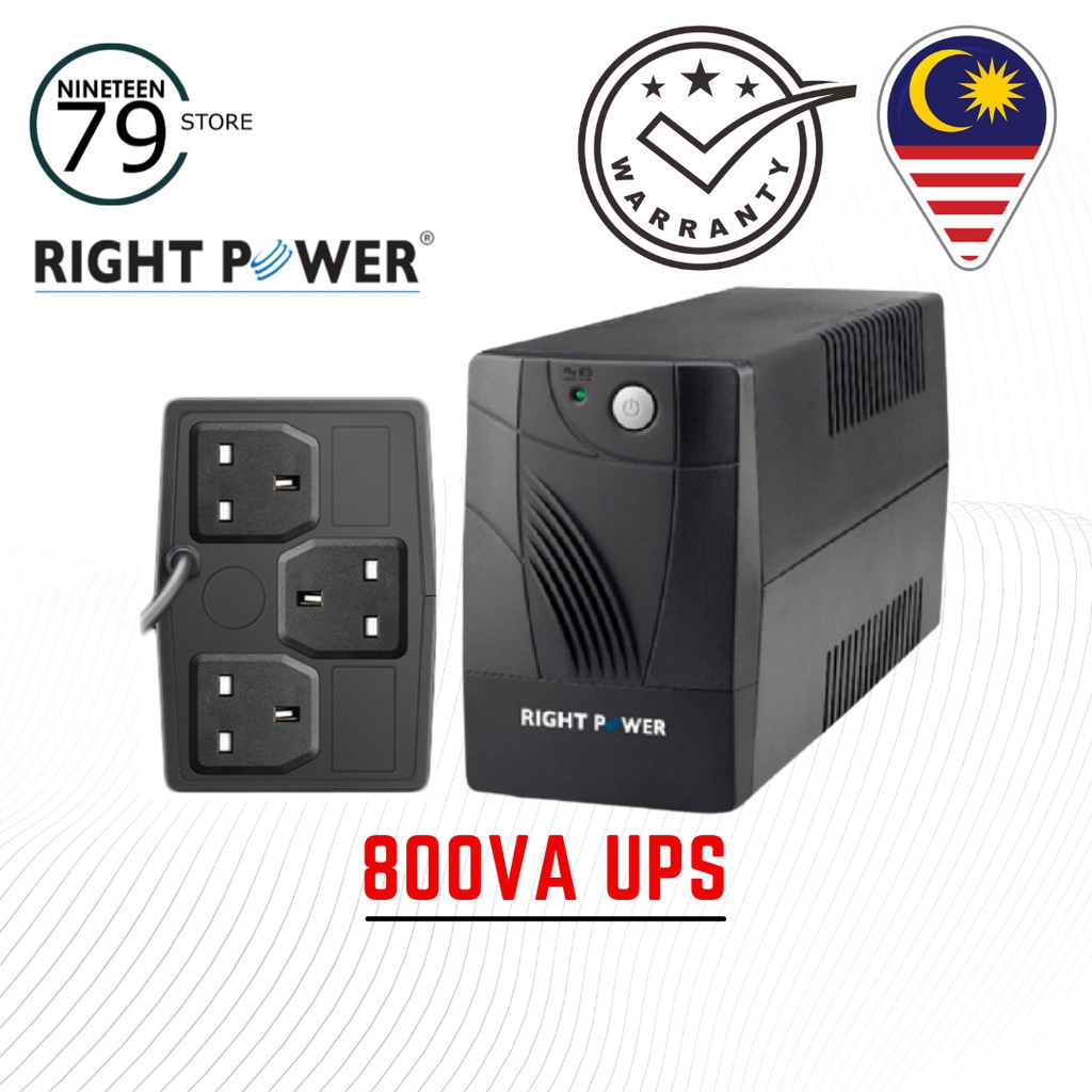 Right Power PowerStar Neo 800 800VA UPS Backup Battery Capacity 800VA 3 ...