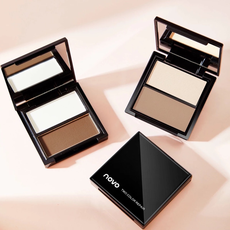Novo Contour Palette 2 Color Highlighter Shadow Powder Matte Shimmer ...