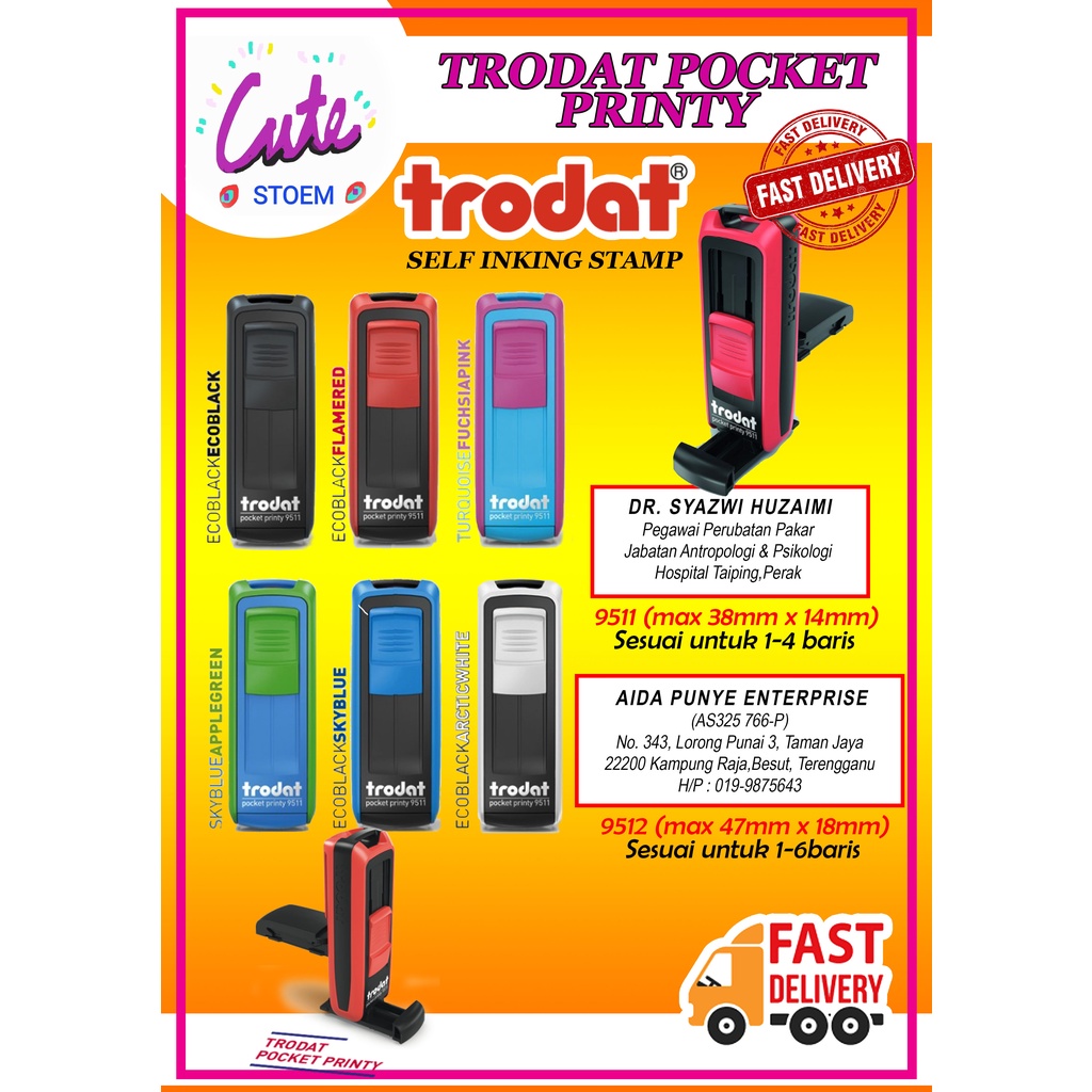 Rubber Stamp Pocket Stamp / Cop / Getah Merah (Self-Inking) NEW PATENT ...