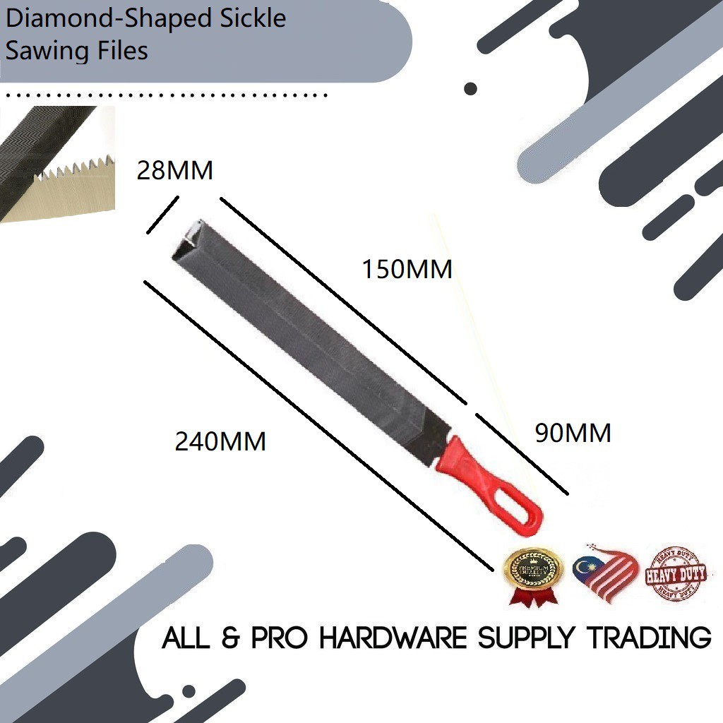 6-INCH Diamond-Shaped Sickle Sawing Files Fine-tooth Grinding Rasp for ...
