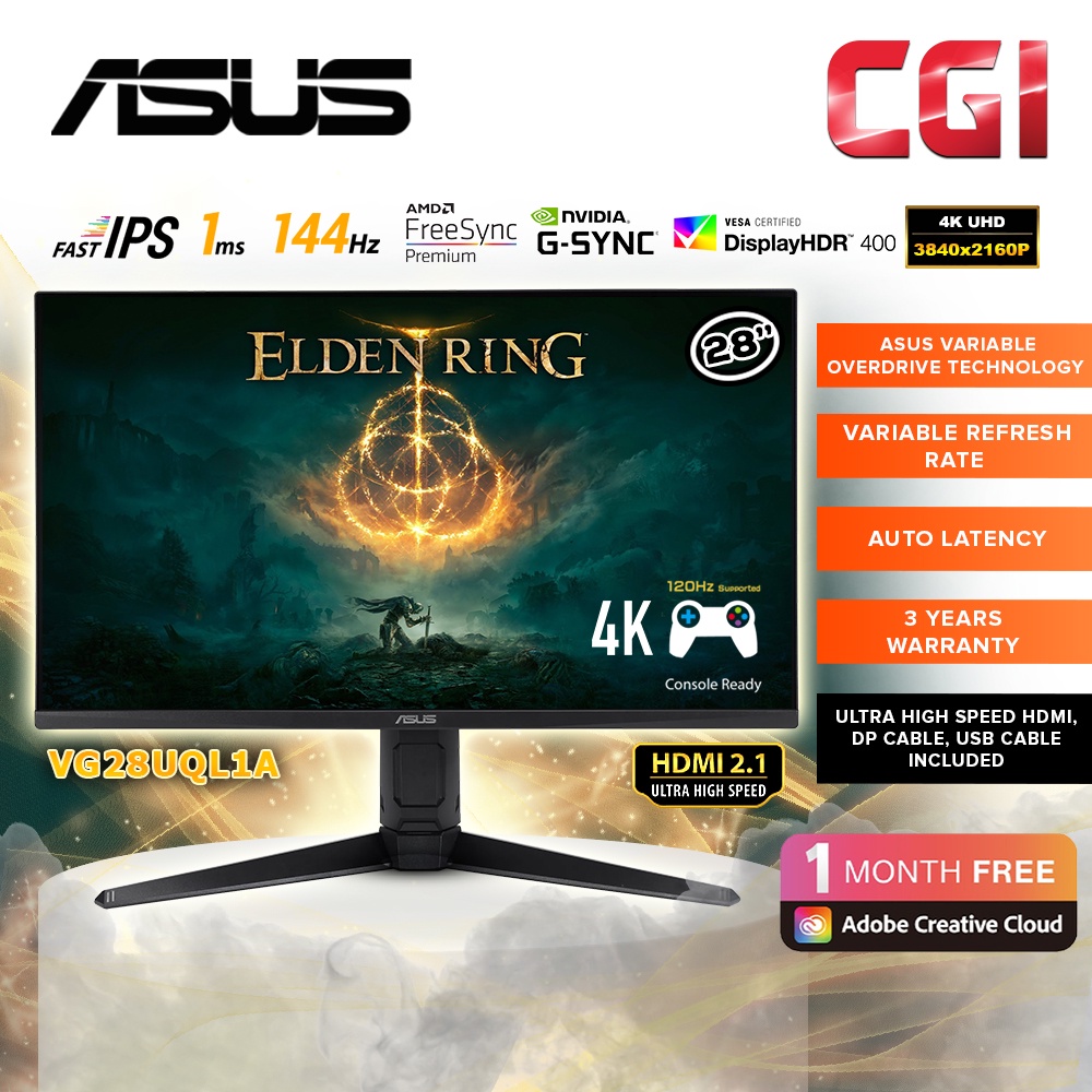 Asus 28" VG28UQL1A IPS 4K UHD 144Hz 1ms FreeSync GSync TUF Gaming ...