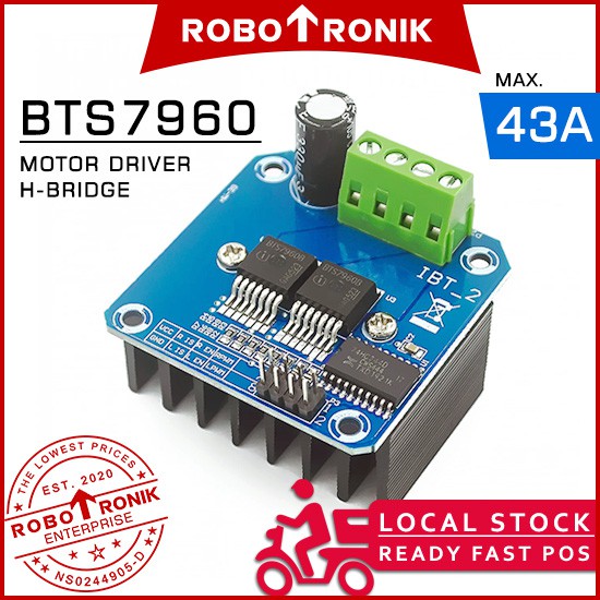 BTS7960 H-bridge Motor Driver High-Power Current (Up-to 43A) for Arduino, Raspberry, 7960 UNO ...