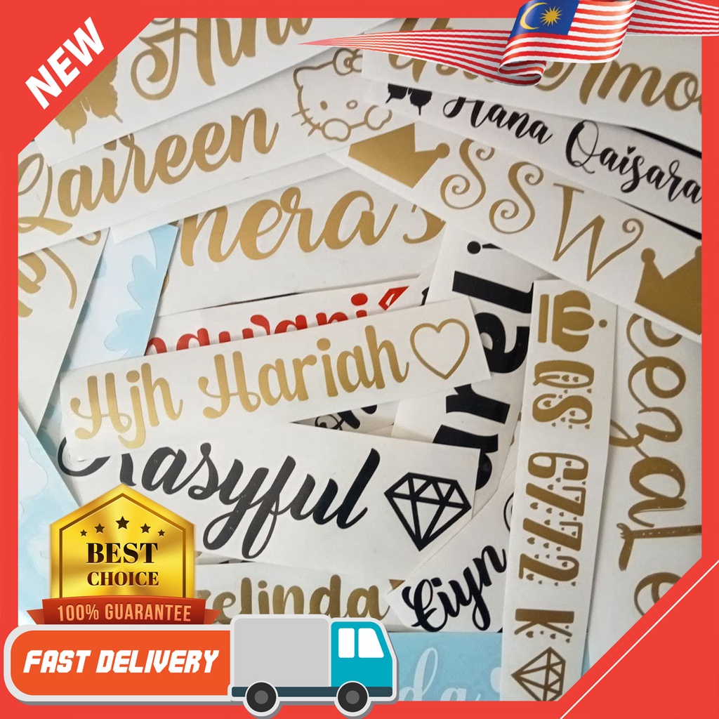 Sticker Custom Name || CASH PLANNER || THERMOS || KERETA || BOX ...