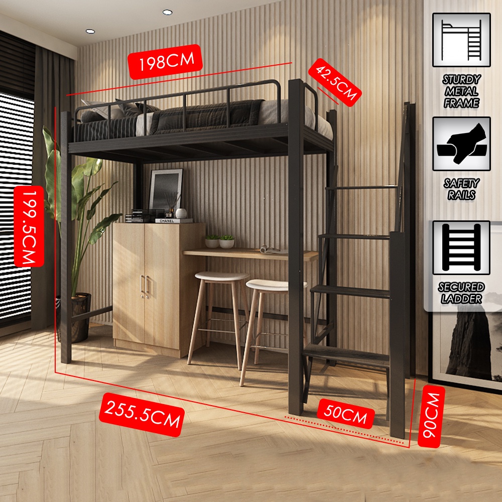 Upper Bunk Bed me Double Decker Bed Frame with Ladder Steel High ...