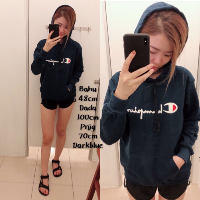 Champion sweater hoodie unisex | Shopee Malaysia