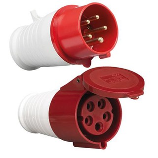 CEE 415V 32A 4 Pin / 5 Pin Industrial Site Plug And Sockets Male/Female ...