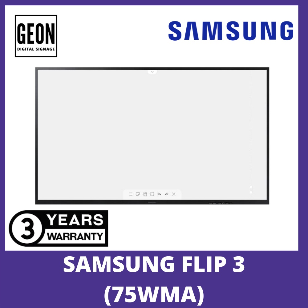 SAMSUNG FLIP 3 75" Inch LH75WMA-WLGC WM75A Interactive Whiteboard ...