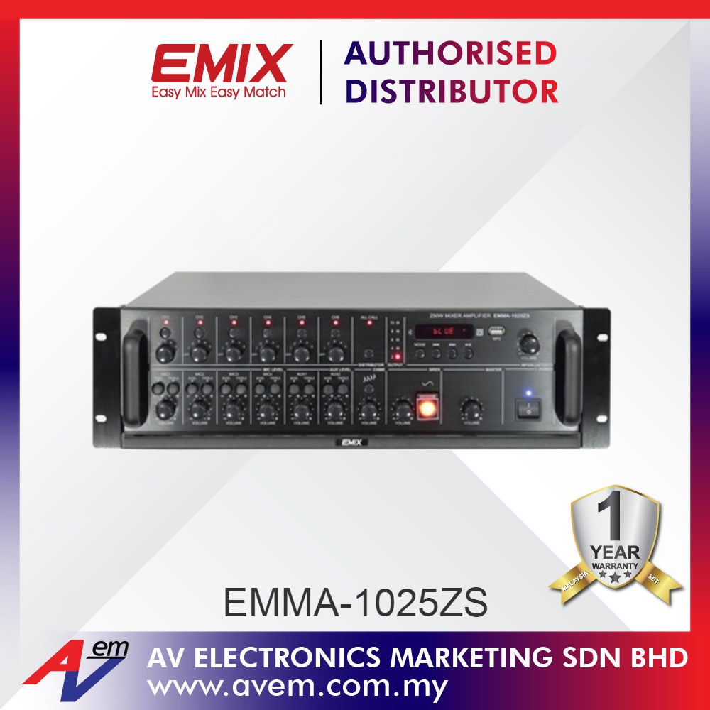 EMIX EMMA-1025ZS 250W 6 Zones Bluetooth Mixer Amplifier | Shopee Malaysia