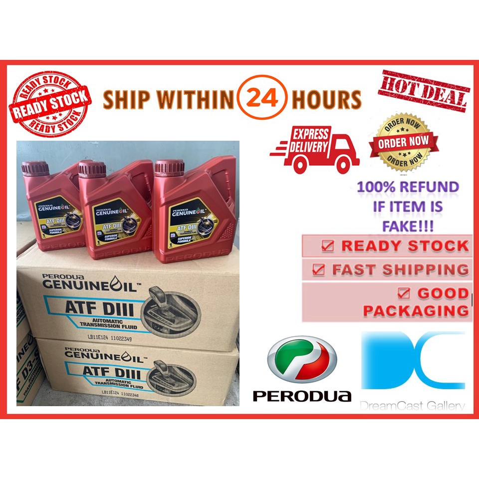 Perodua Automatic Transmission Fluid ATF DIII (D3) 1Litre X 3Pcs - 2021 ...